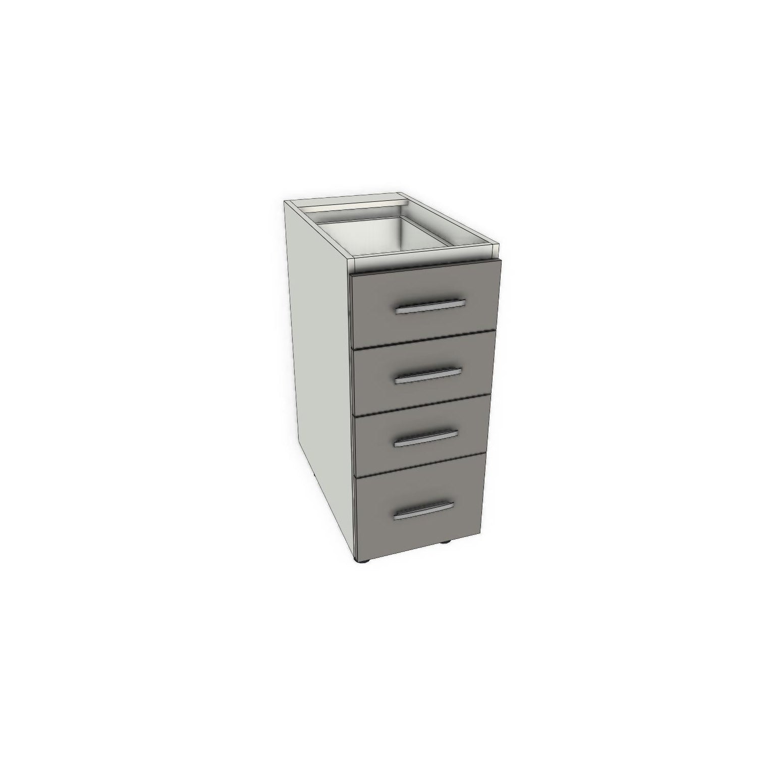 14" Width Drawer Cabinet 4 Set - Melamine Doors