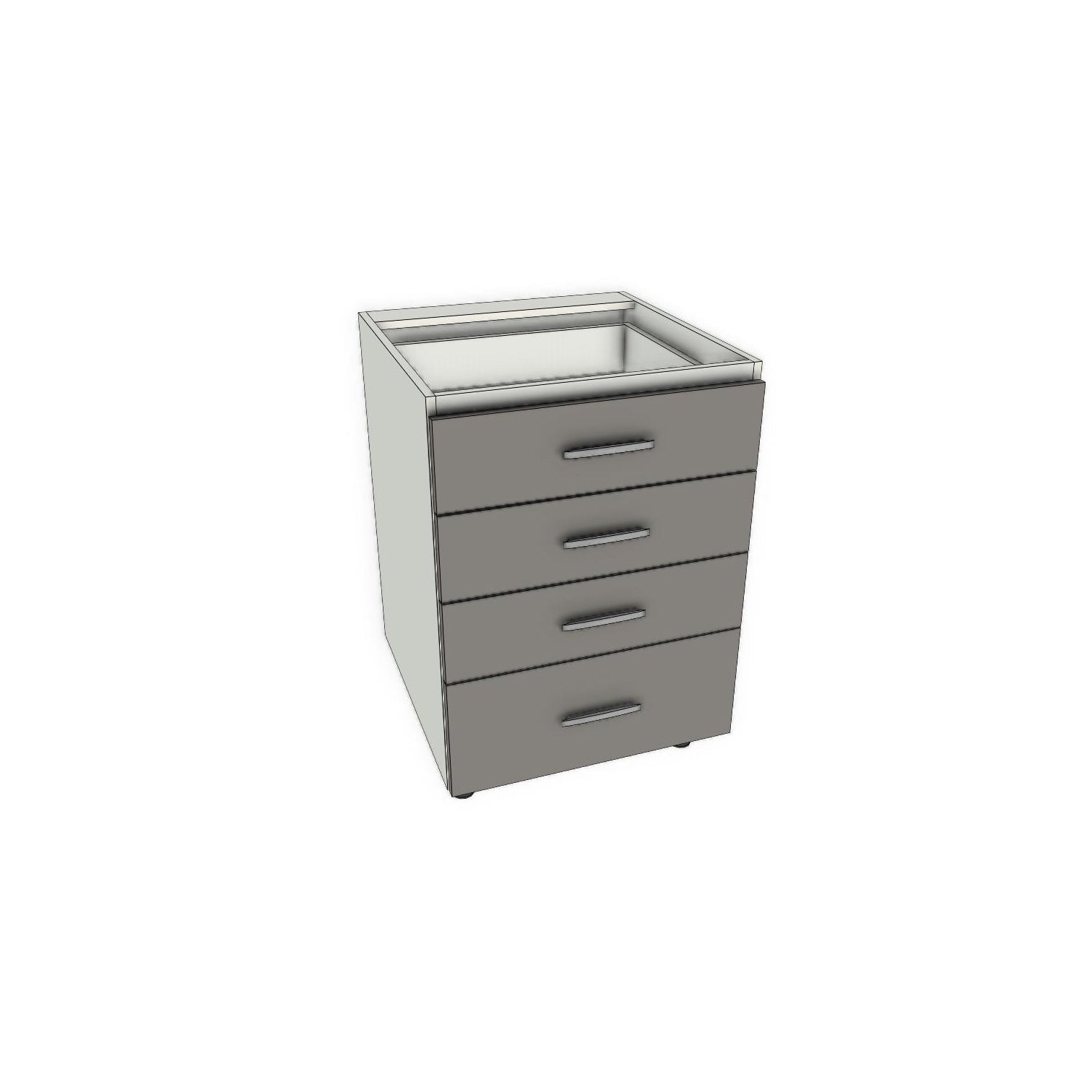 24" Width Drawer Cabinet 4 Set - Melamine Doors